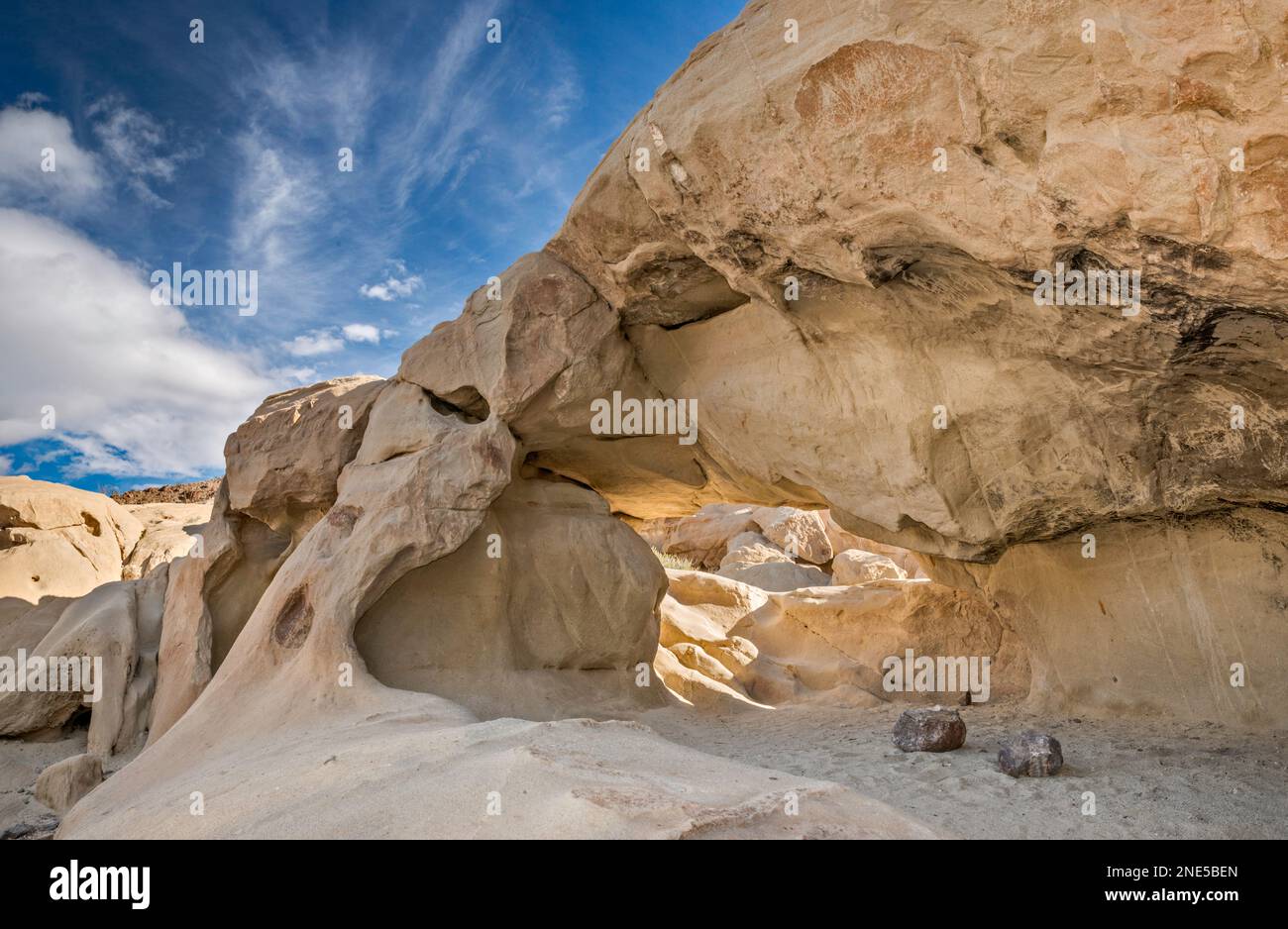 Wind Caves sandstone formations in Split Mountain area at Anza Borrego ...