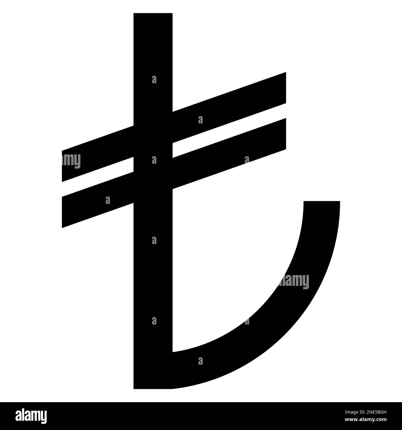 Turkish lira TRY currency sign black silhouette front view isolated on ...
