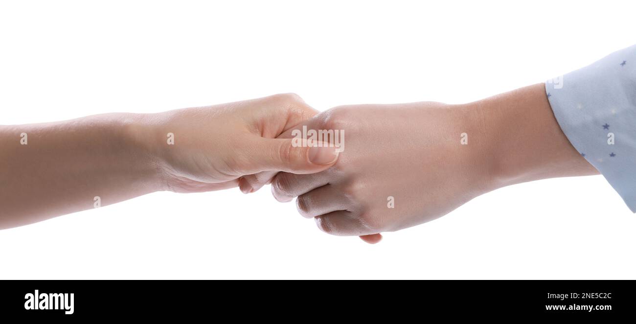 Women holding hands on white background, closeup Stock Photo - Alamy