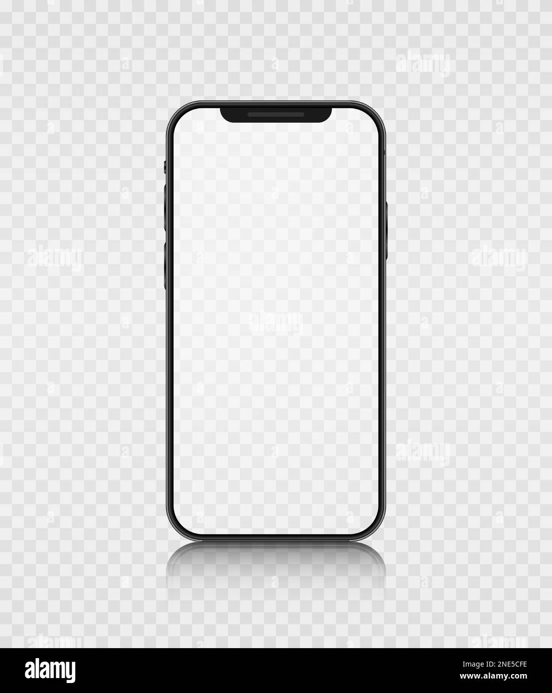 Smartphone on a transparent background. Realistic 3D mobile phone with ...