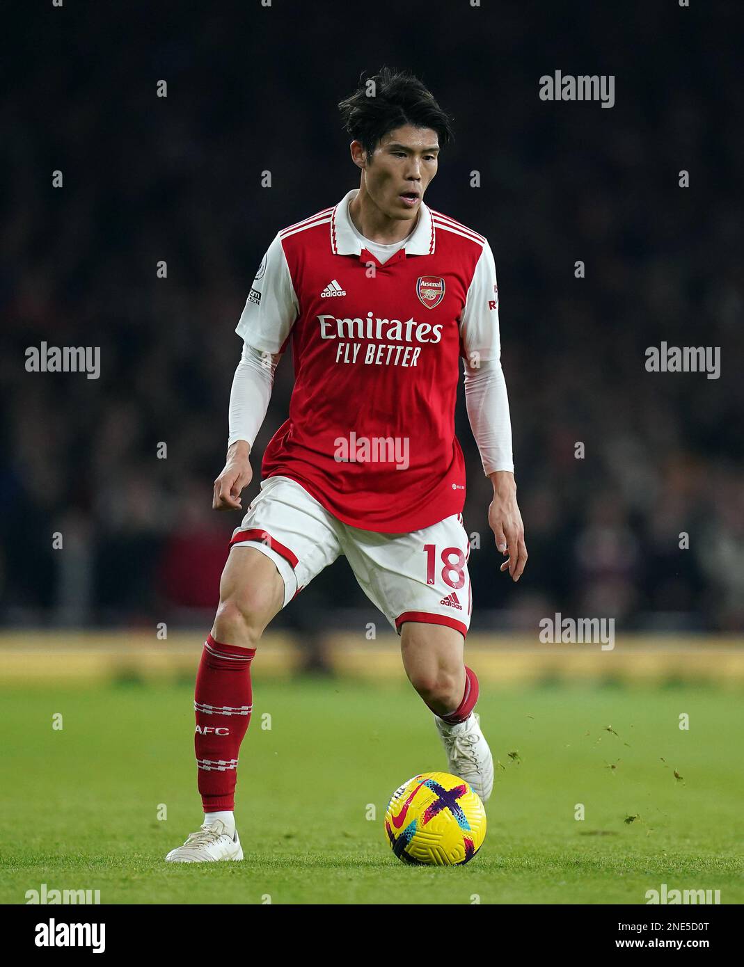 Arsenal’s Takehiro Tomiyasu during the Premier League match at the ...