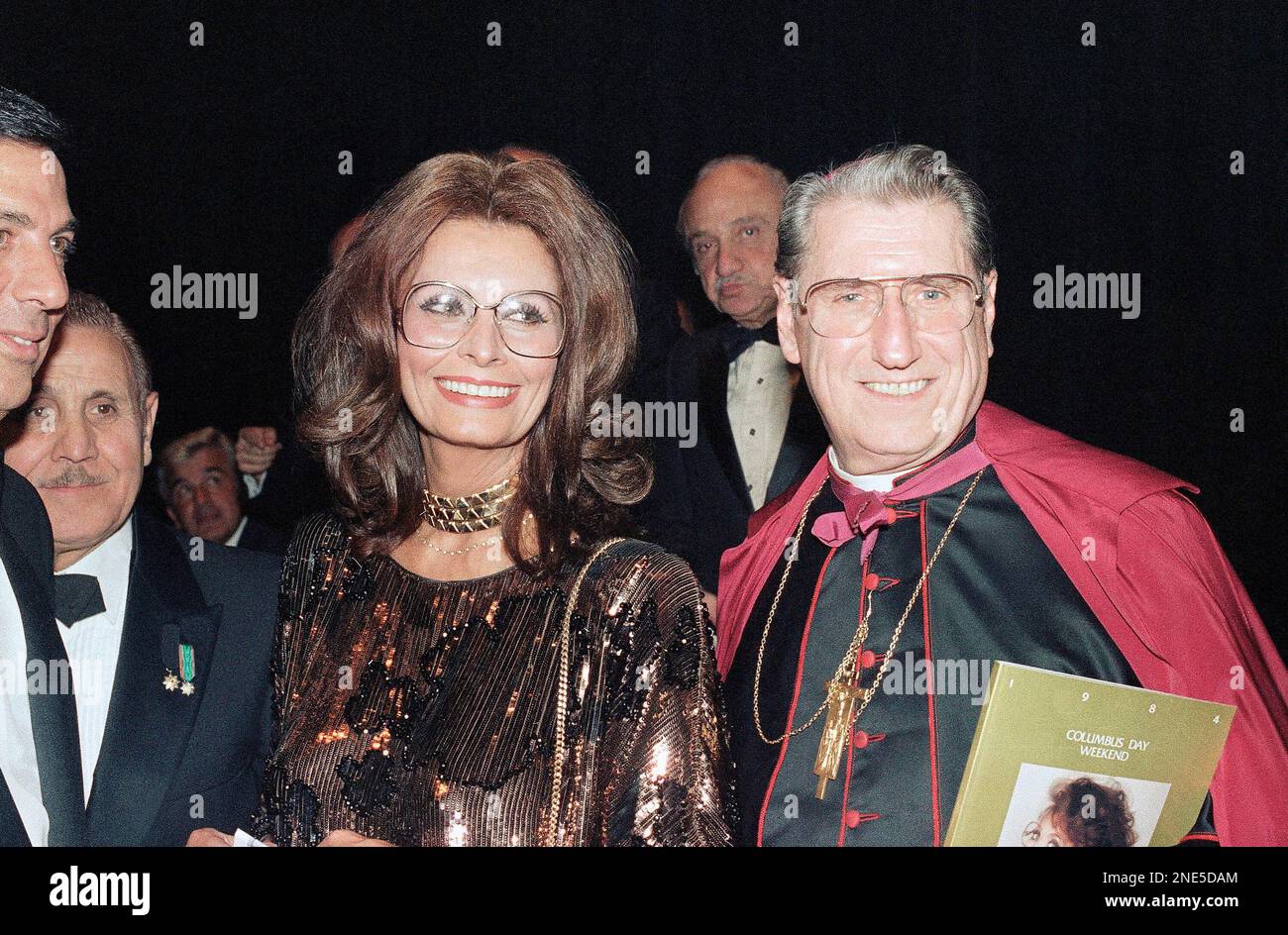 Italian actress Sophia Loren poses with Archbishop of New York ...