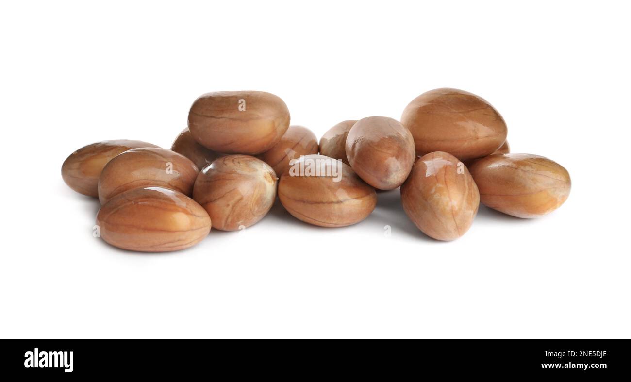 Fresh raw jackfruit seeds on white background Stock Photo - Alamy