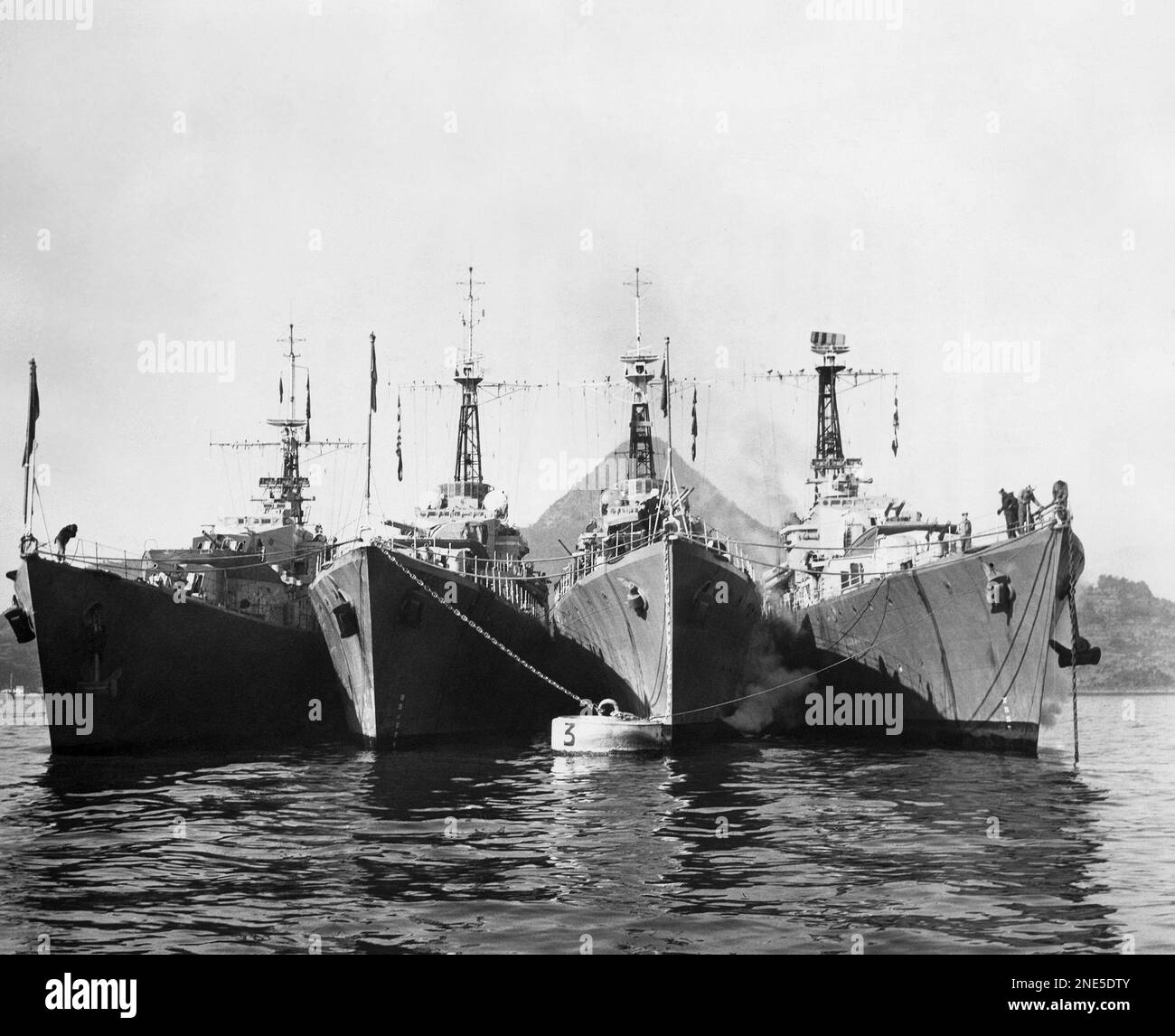 Four Canadian destroyers that have been in action in Korean waters as ...