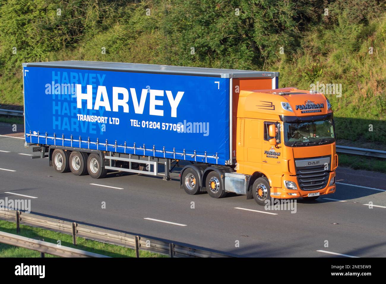 HARVEY TRANSPORT LTD, nationwide UK haulier Daf truck travelling on the ...