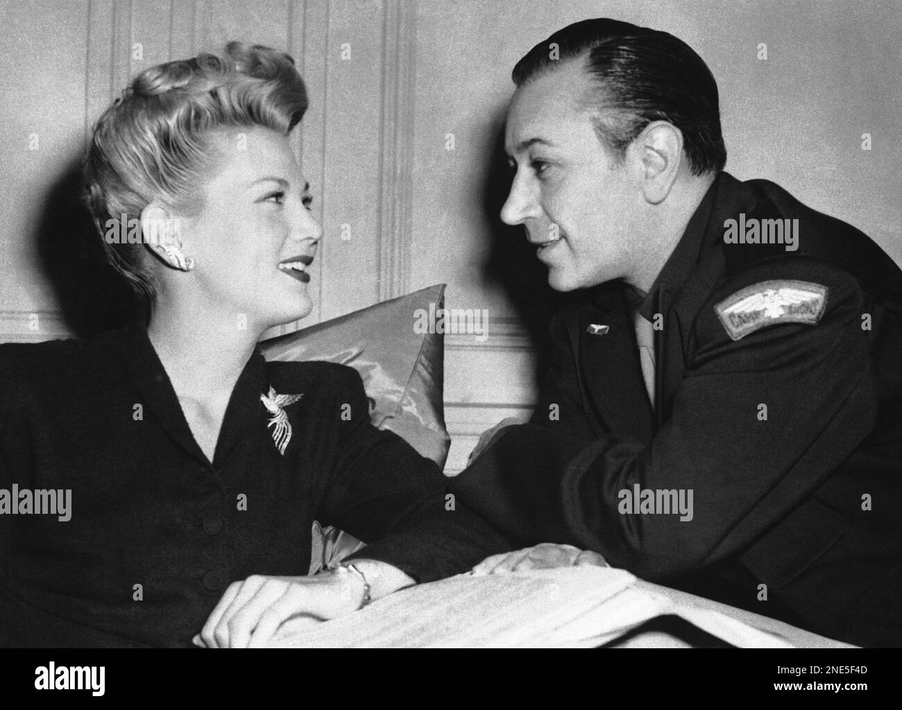 Screen stars George Raft and Louise Albritton, arrived from Hollywood ...