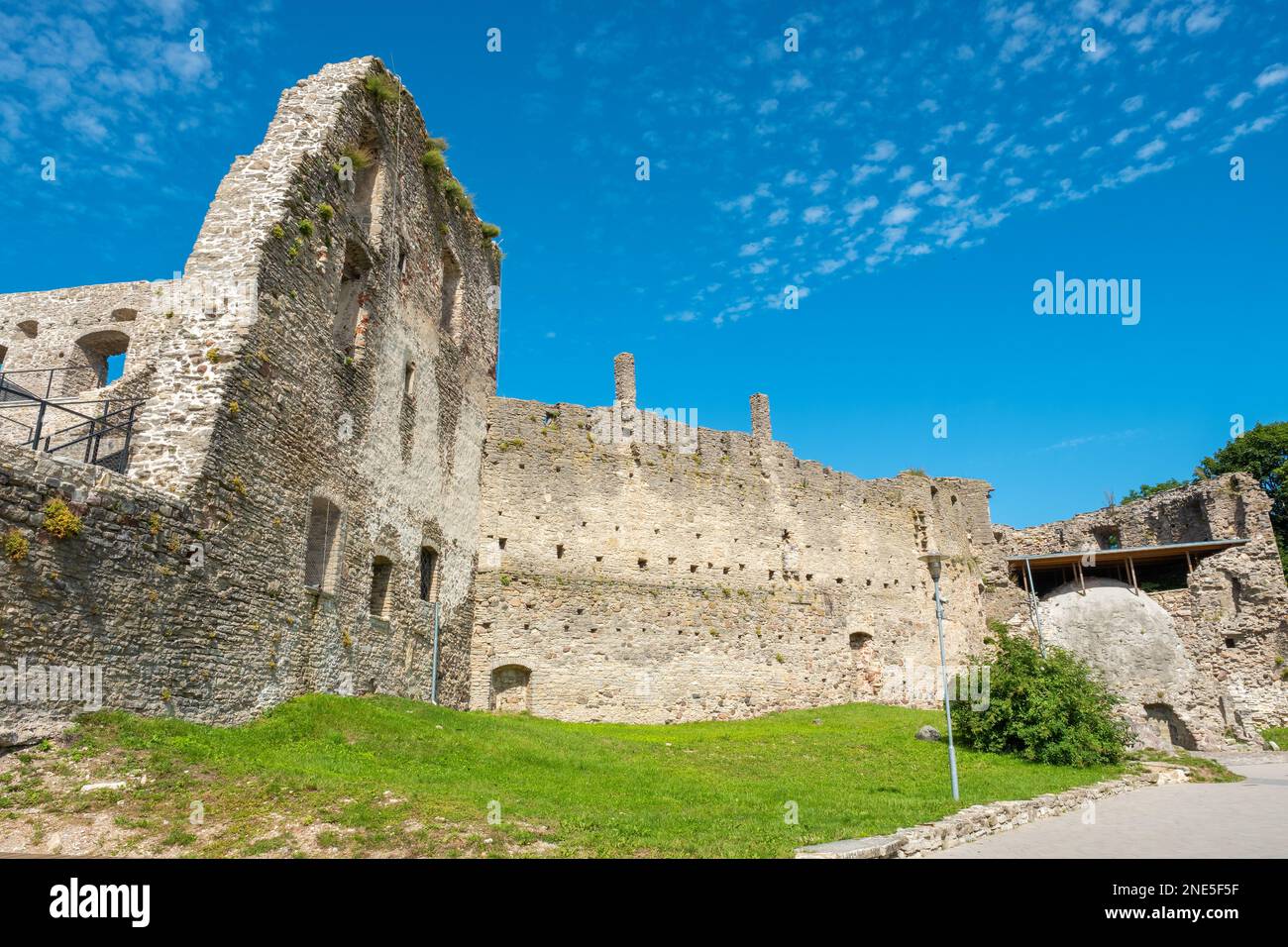 Inner view to 13th century Episcopal Castle ruin in Haapsalu. Estonia ...