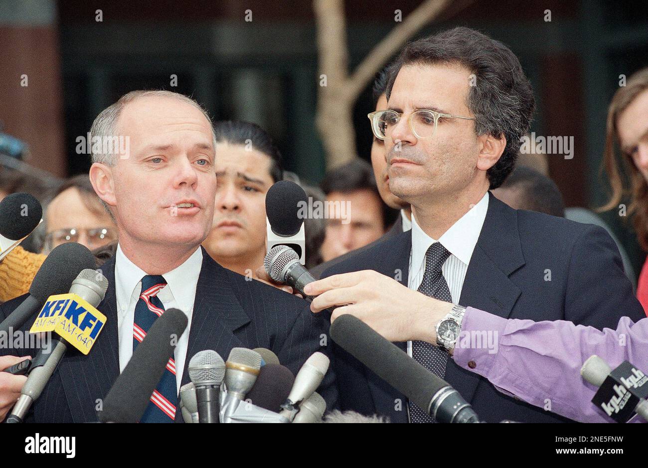 Los Angeles police Sgt. Stacey Koon, left, and his attorney, Ira ...