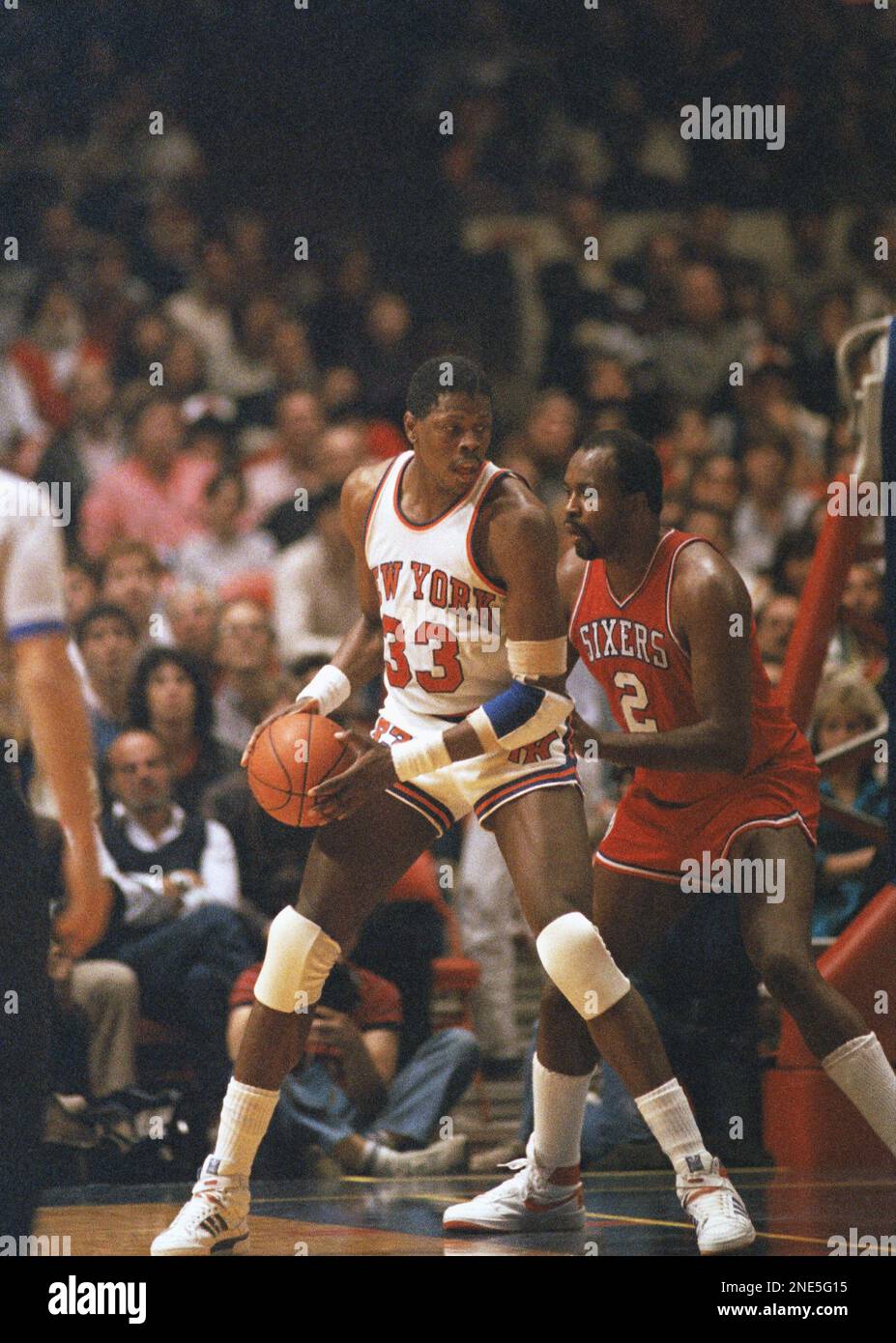 Patrick Ewing is shown in action with the New York Knicks against the ...