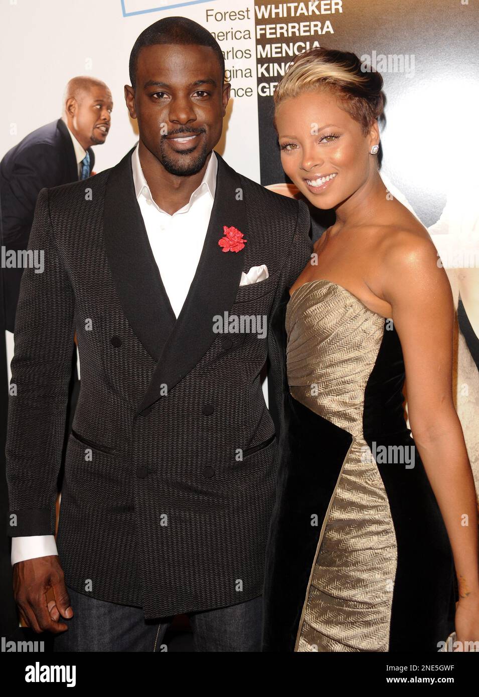 Actor Lance Gross and actress Eva Marcille attend the premiere of 'Our ...