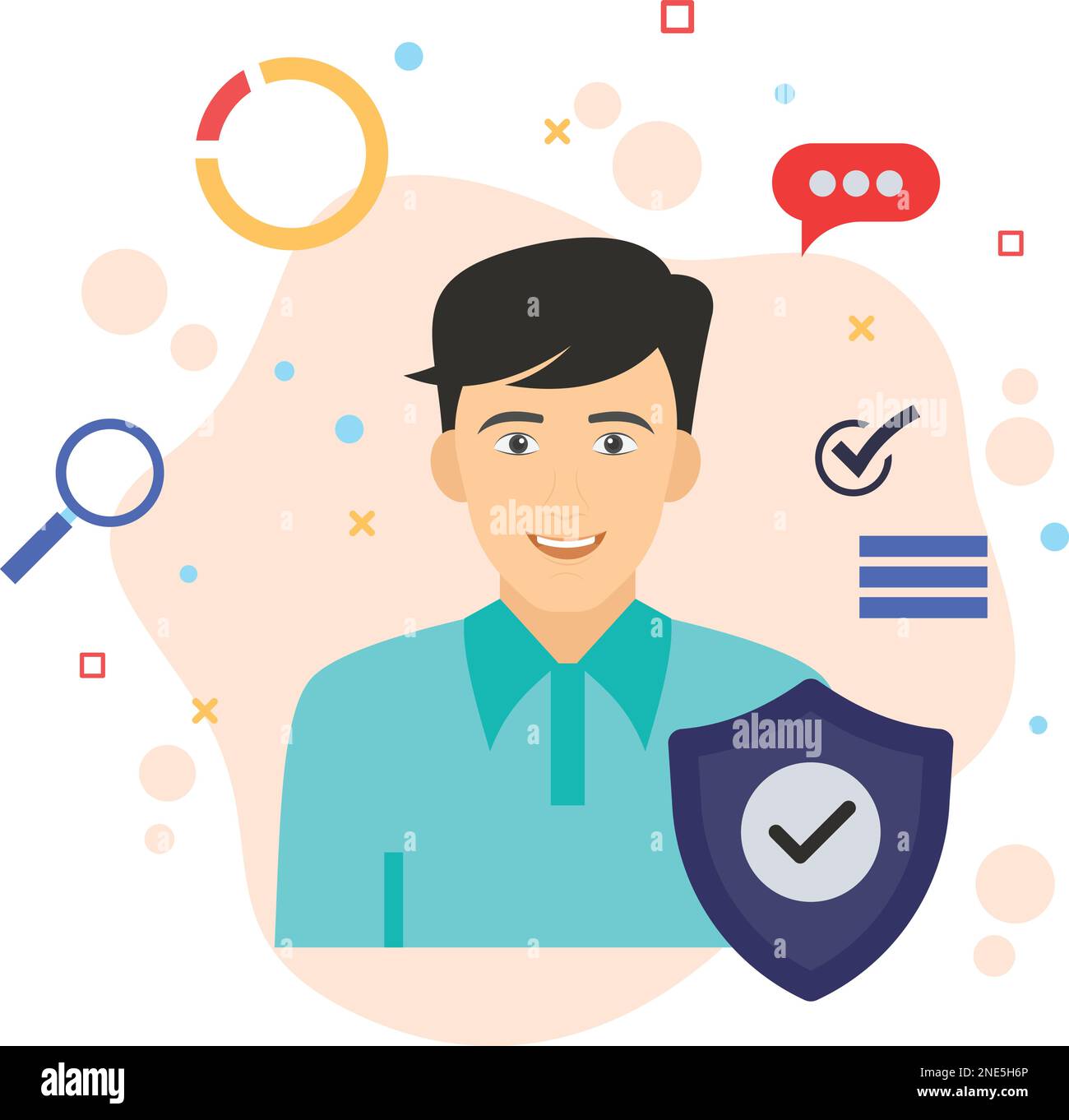 Worker Job protection sign, Employee Insurance Policy Concept, hrm ...