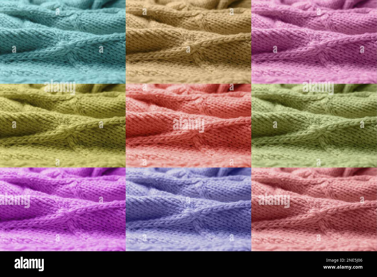 Samples of different wool, collage. Color palette Stock Photo - Alamy