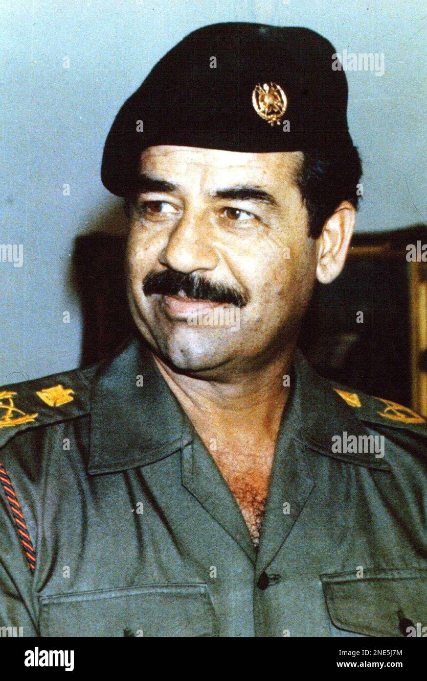 File photo of Iraqi President Saddam Hussein in 1980. (AP Photo Stock ...
