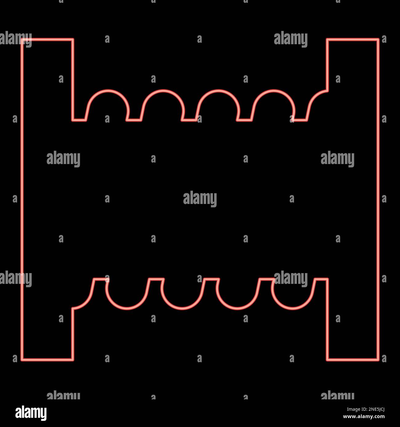 Neon spool wire cable coil reel cord red color vector illustration ...