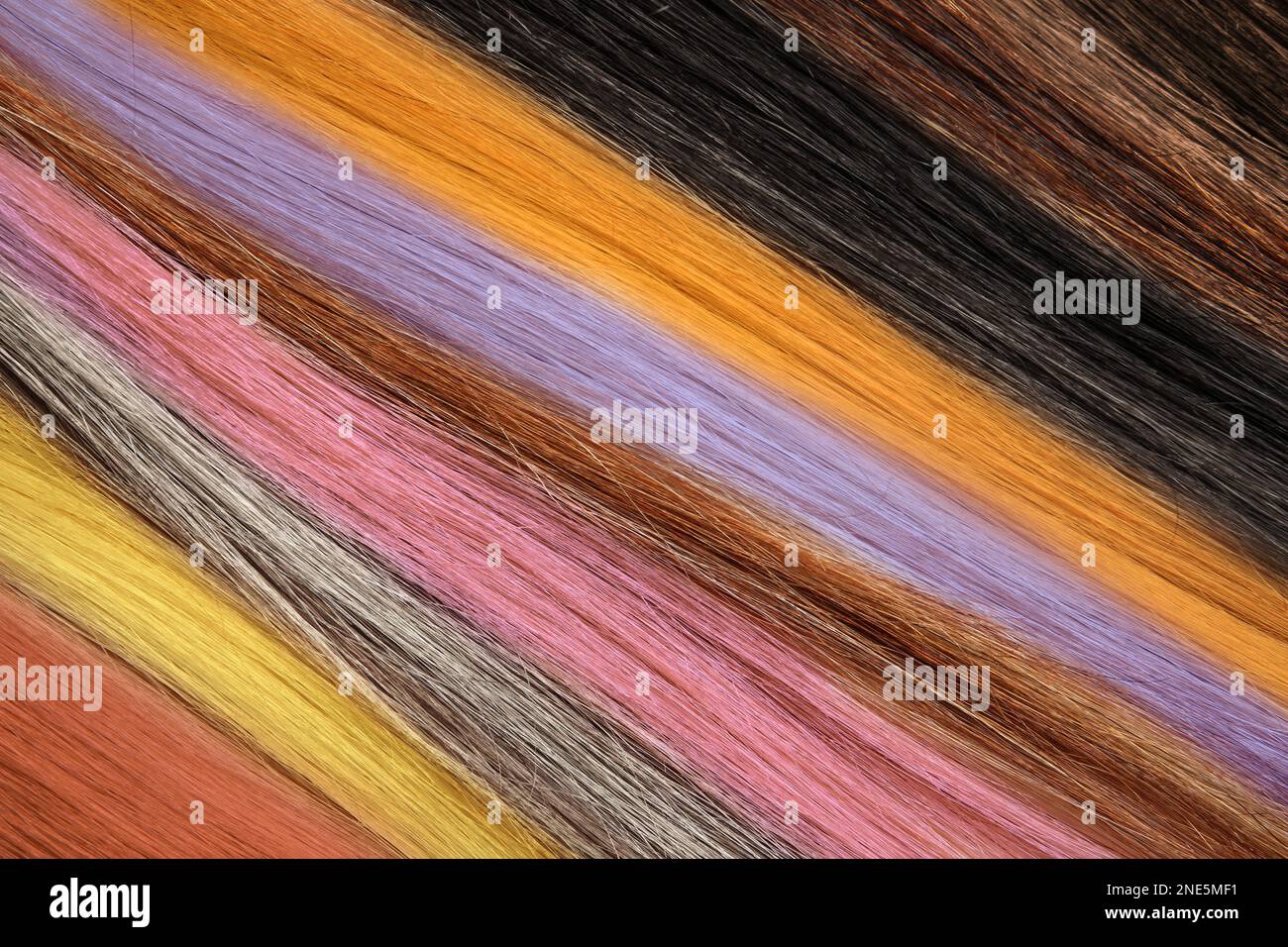Strands of different color hair as background, closeup Stock Photo - Alamy