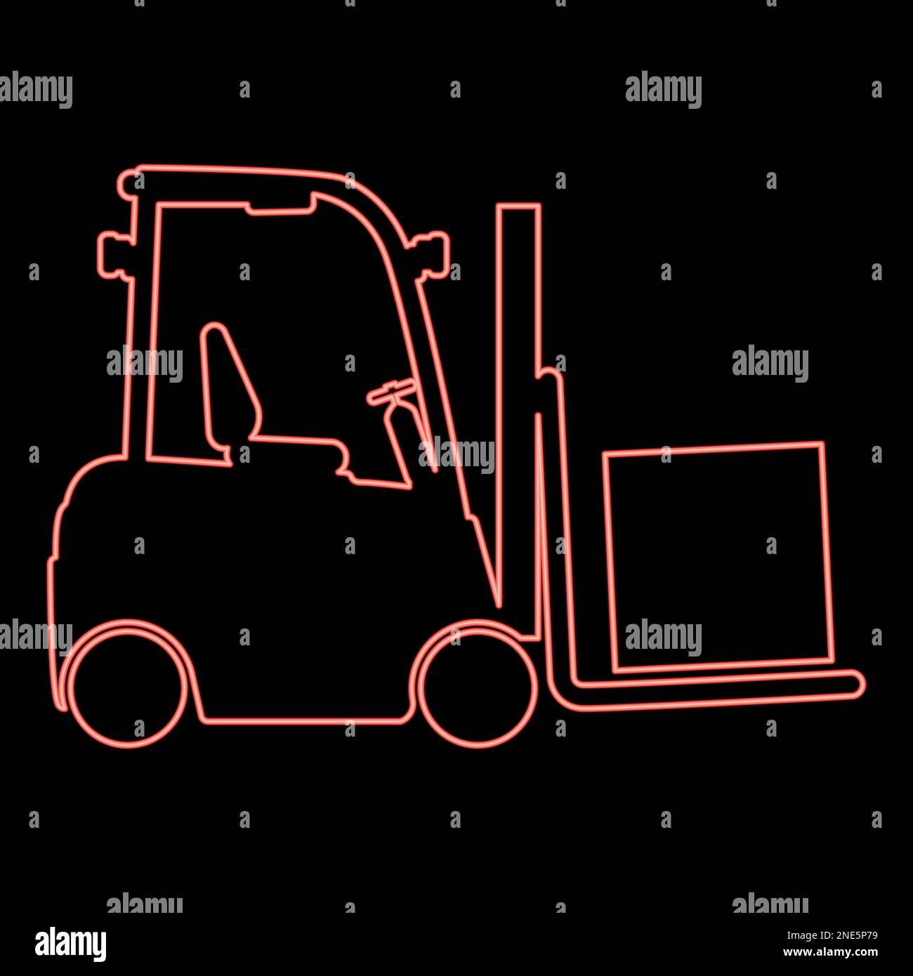 Neon cargo loading machine forklift truck for lifting box goods in ...