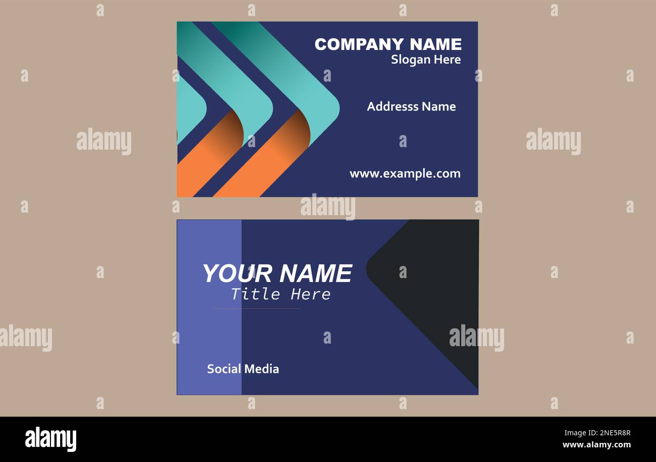 Business or visiting card template, Vector illustration Stock Vector ...