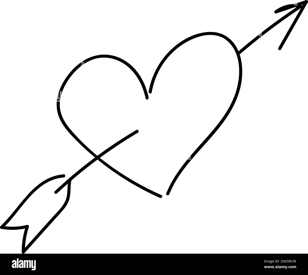 Heart, doodle picture. Hand drawn, vector illustration. Symbol of love ...
