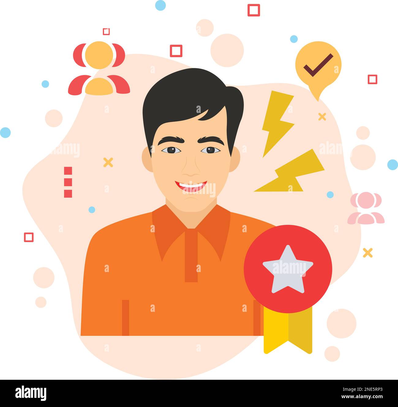Talented Worker Stock illustration, Employee of Month and Year Concept ...