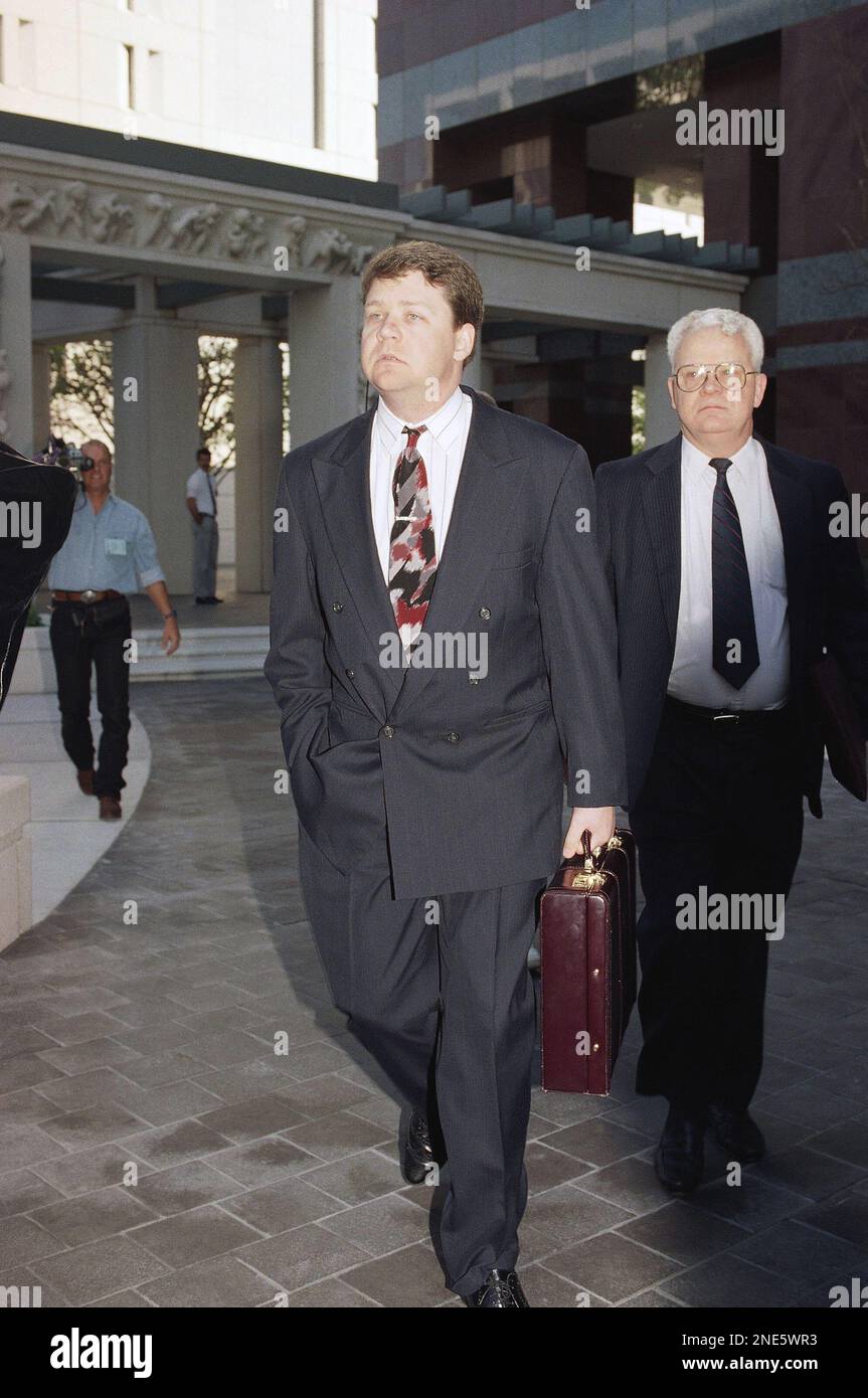 Los Angeles police officer Laurence Powell, left, and his father, Edwin ...