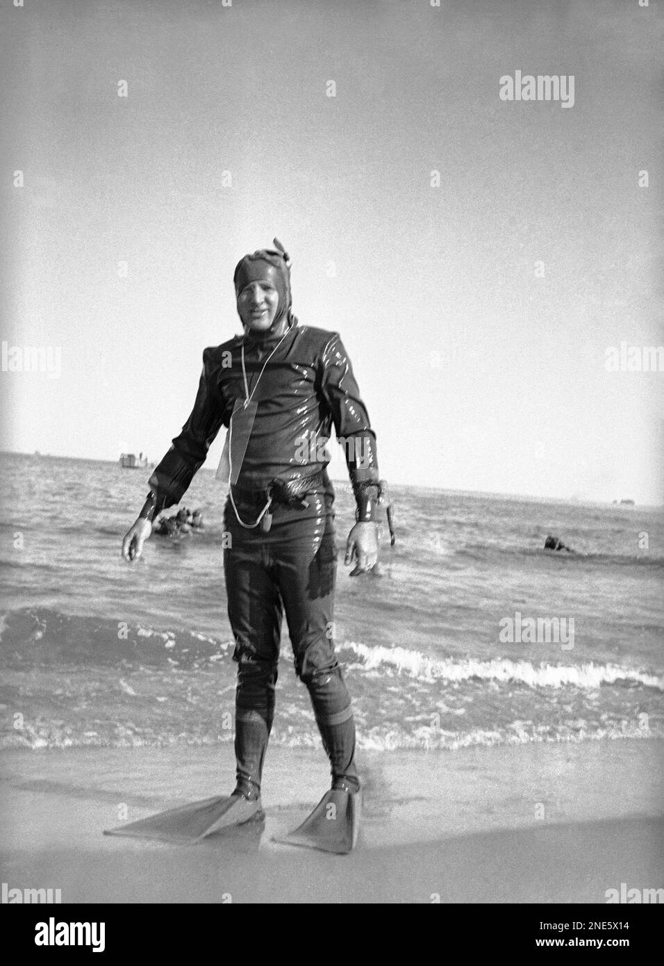 This ?Frog Man? of the U.S. Navy underwater demolition squad No. 3 ...