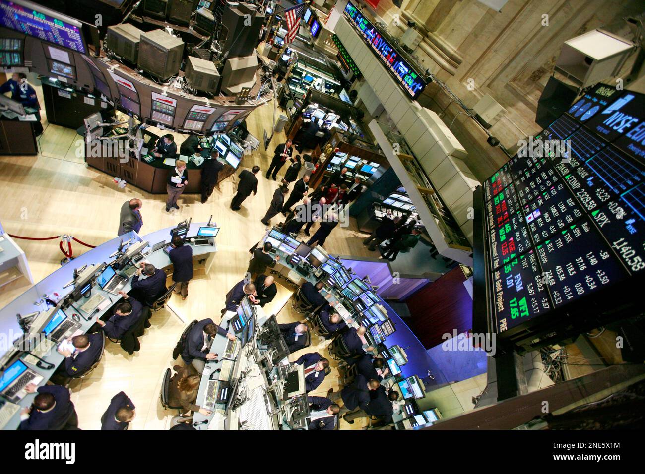 The semi-circular trading desk, lower left, of Cuttone & Co., begins ...