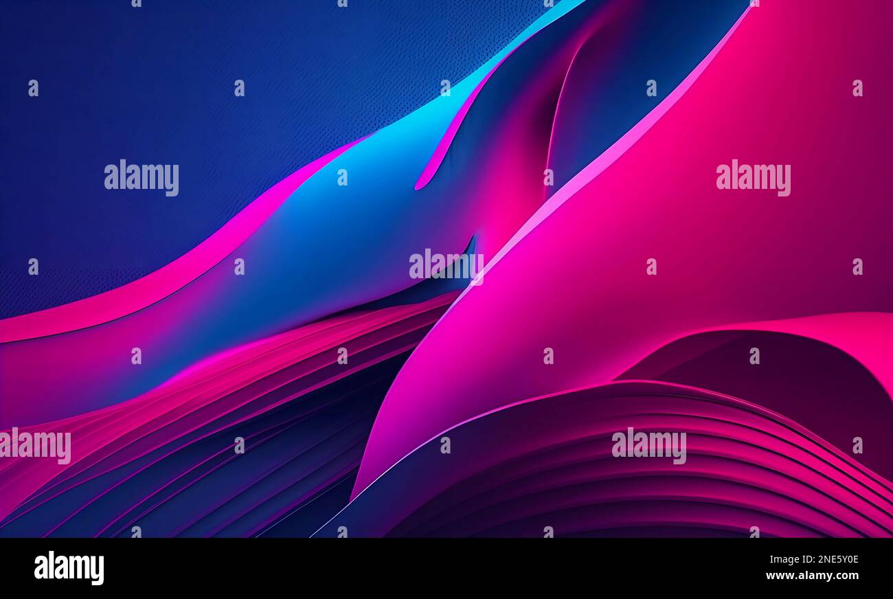 Abstract blue and magenta background, wallpaper of waves, veils texture ...