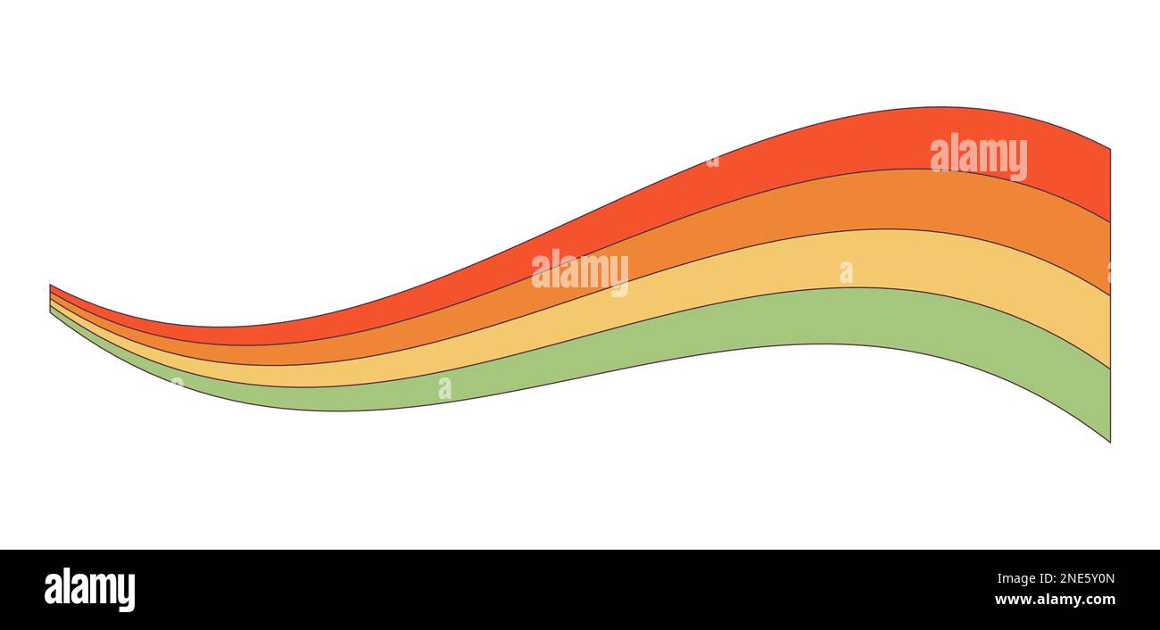 Retro groovy rainbow hipster wave. Psychedelic hippie rainbows wave ...