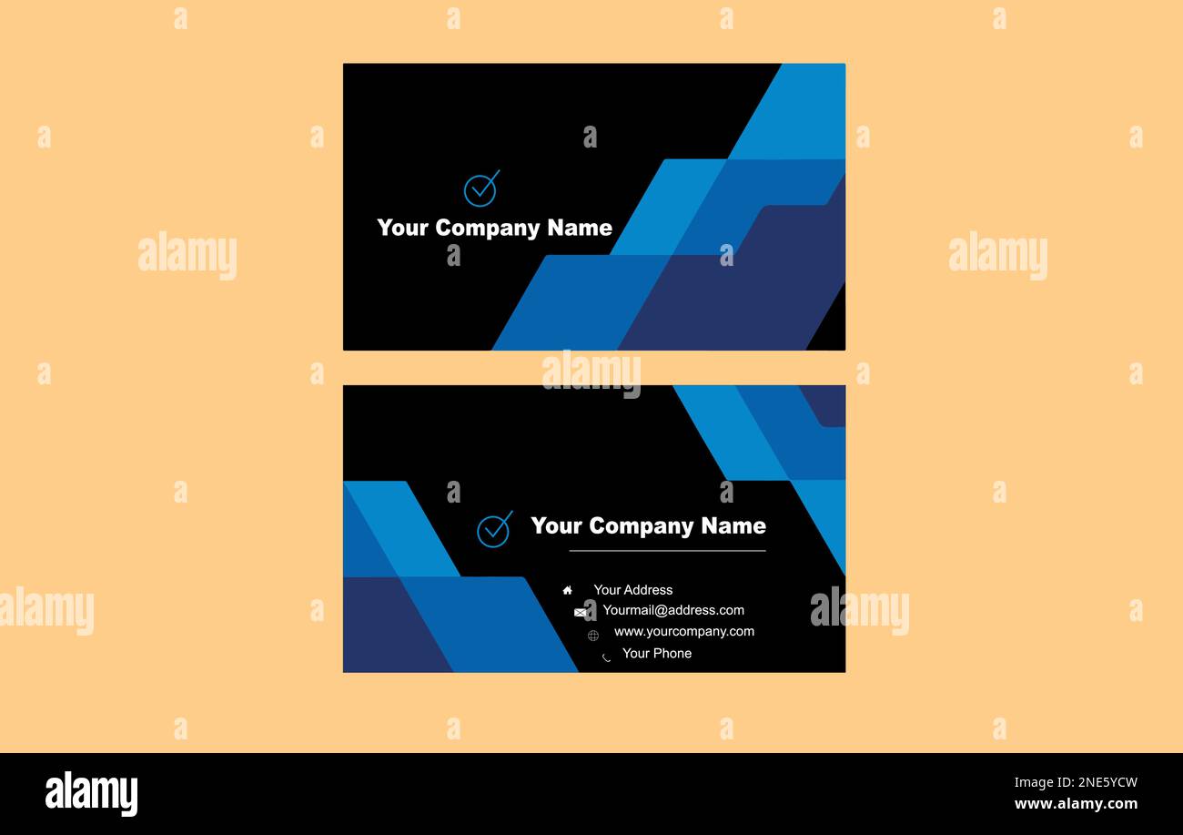 Business or visiting card template, Vector illustration Stock Vector ...