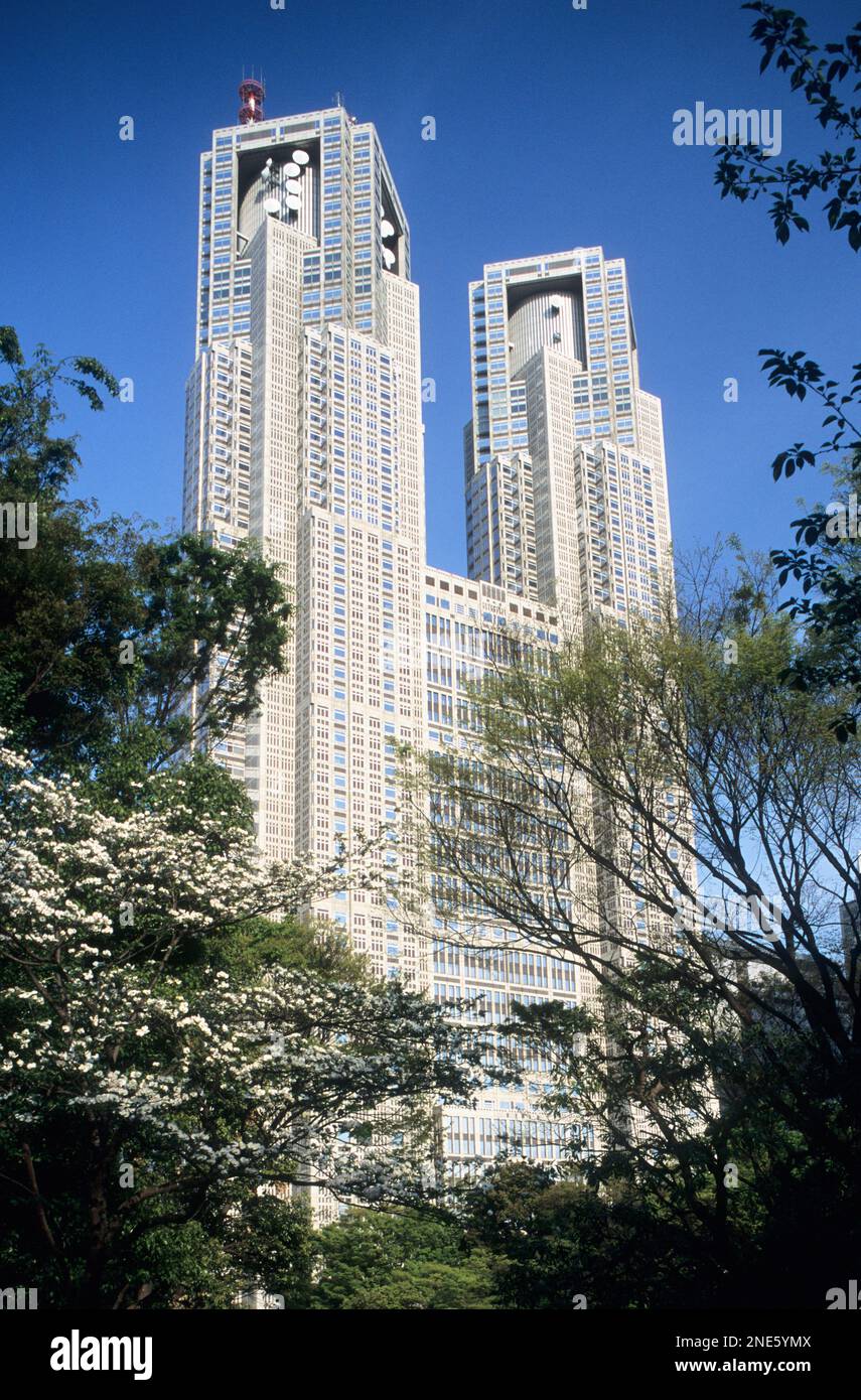 Japan, Tokyo, The Tokyo Metropolitan Government offices as seen from ...