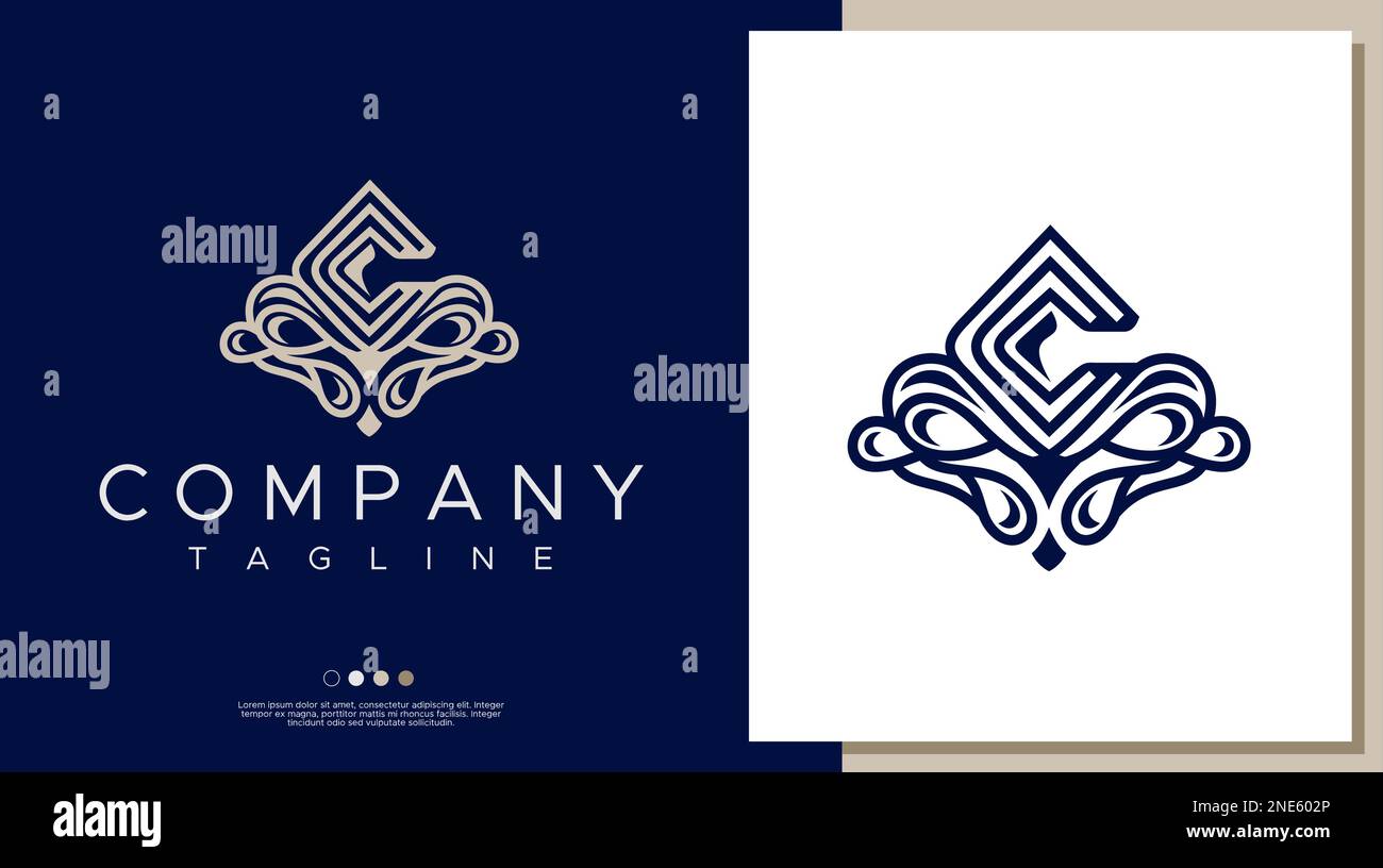 Vintage decorative letter C logo design. Luxury C initial logo vector ...