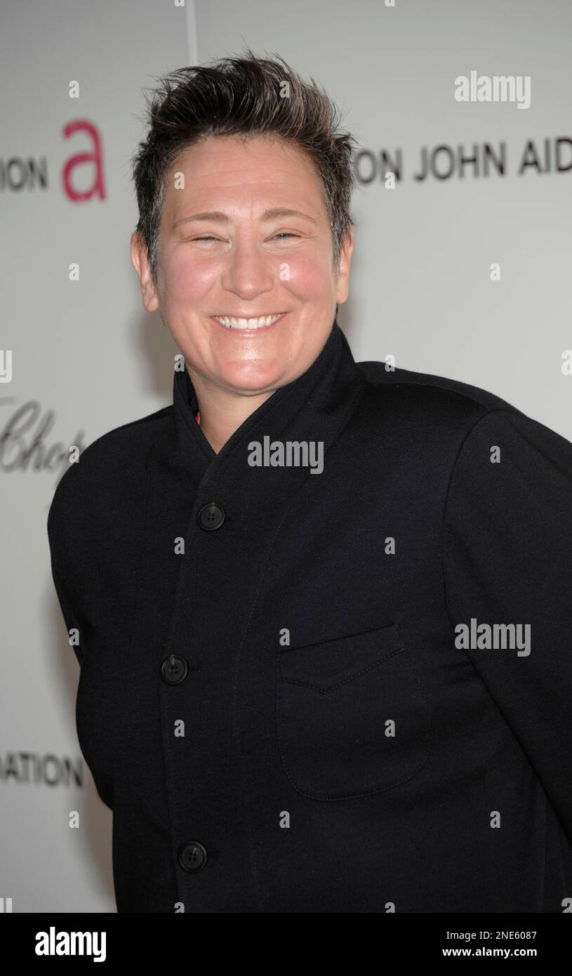 Singer KD Lang arrives at the Elton John Oscar Party in West Hollywood ...