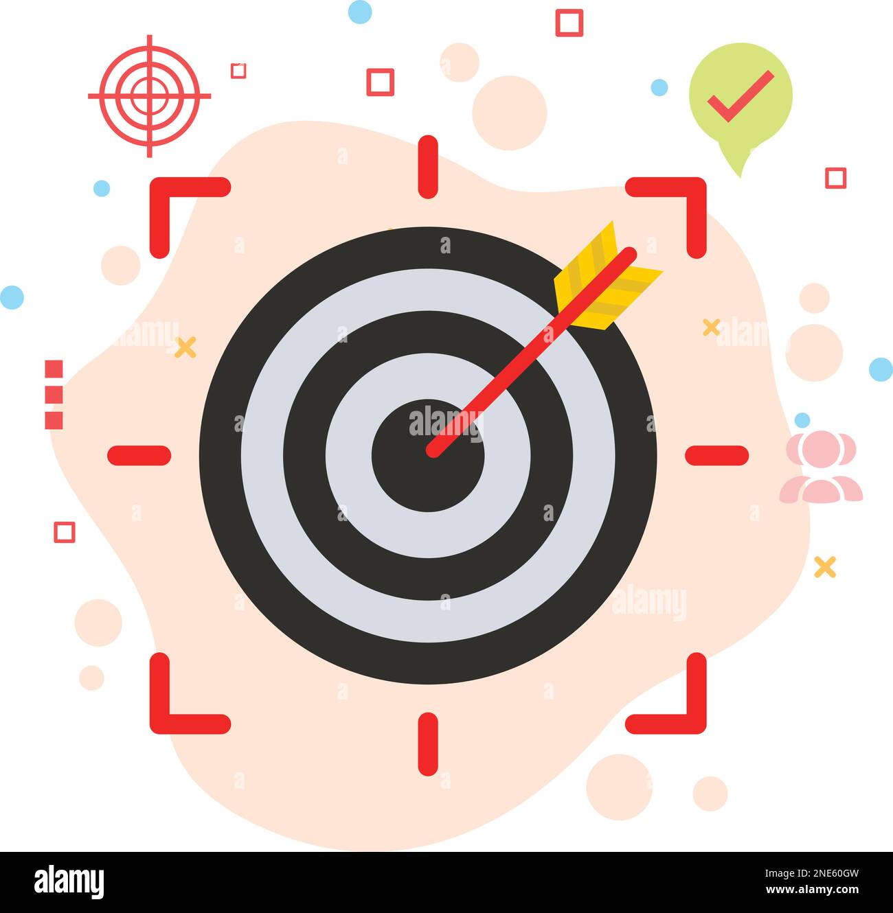 Focus on Target Concept, hrm symbol, employee goal vector color icon ...