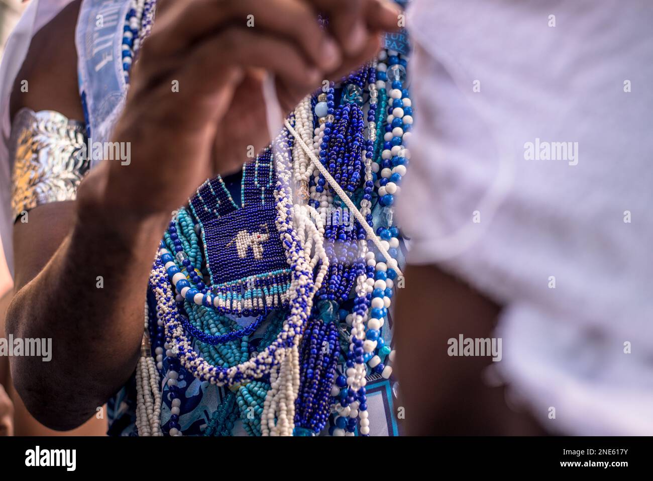 Details and props of the clothes of the traditional carnival group ...