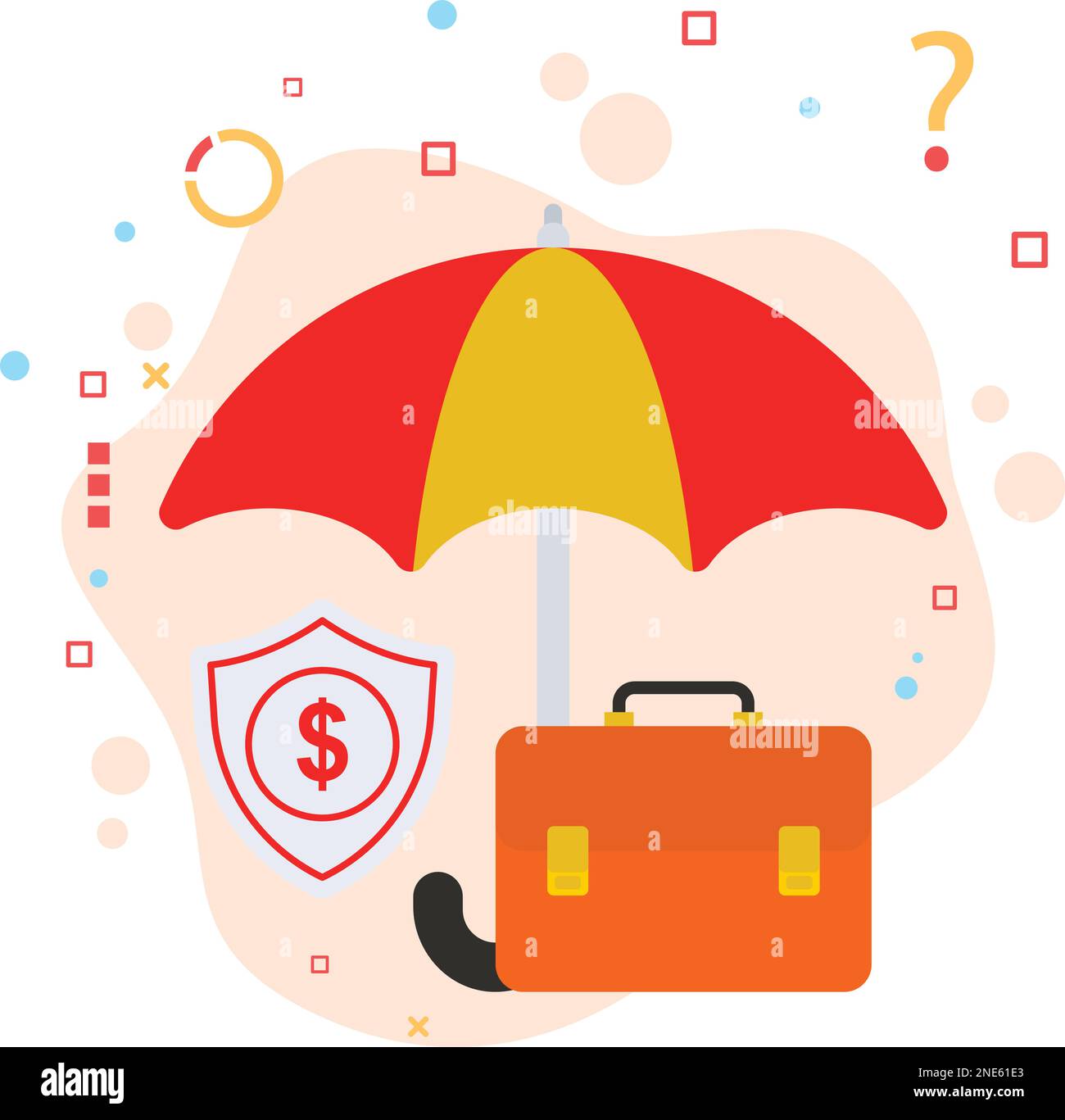 Business Risk Protection Concept, Insurance Policy Bag and shield ...
