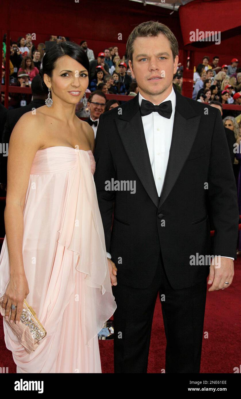 Matt Damon and wife, Luciana Damon arrive at the 82nd Academy Awards ...