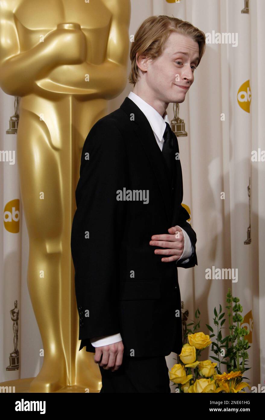 Macaulay Culkin poses for a photo in the Press Room during the 82nd ...