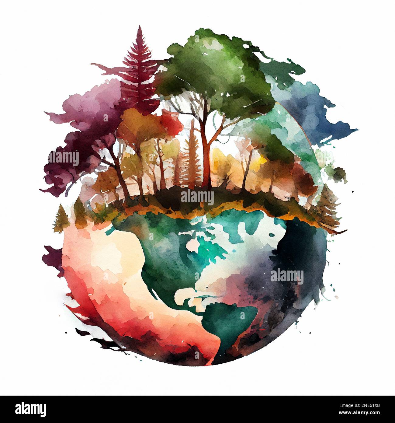 Earth watercolor illustration hi-res stock photography and images - Alamy