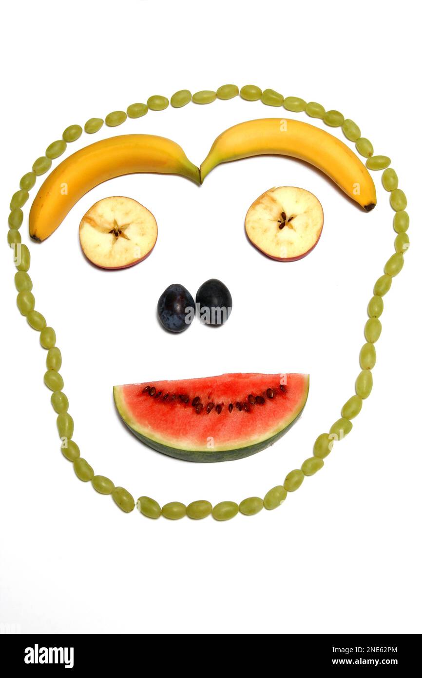 face made of fruits, cutout Stock Photo - Alamy