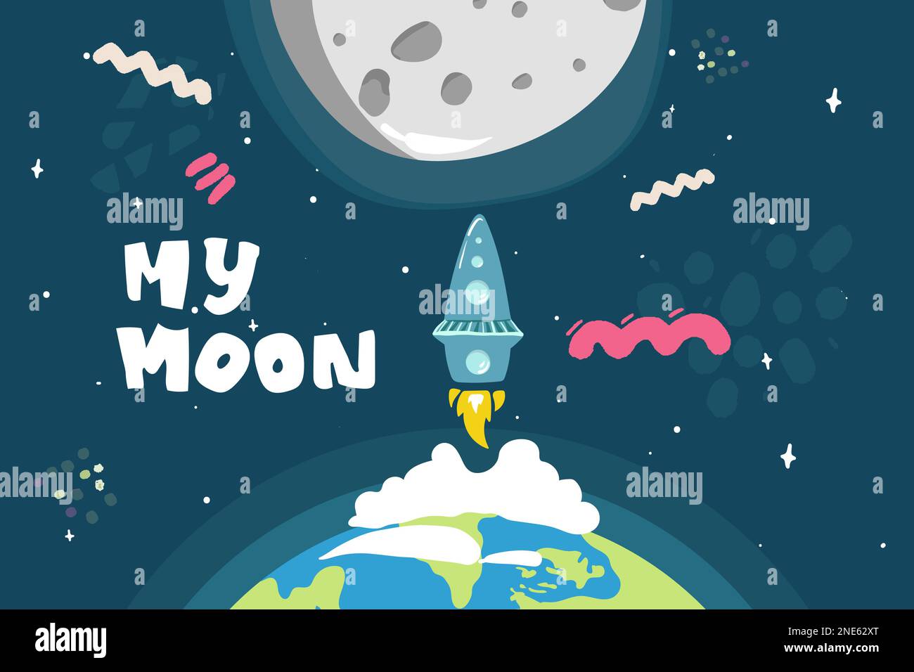 cartoon space backgrounds. Templates for flyers, banners, cards, covers ...