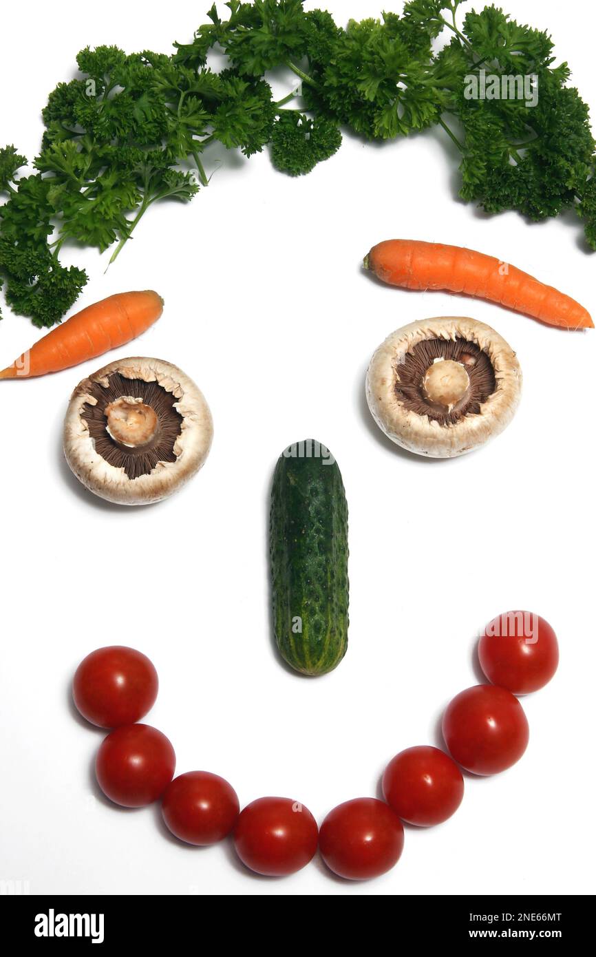 face made of vegetables, cutout Stock Photo - Alamy