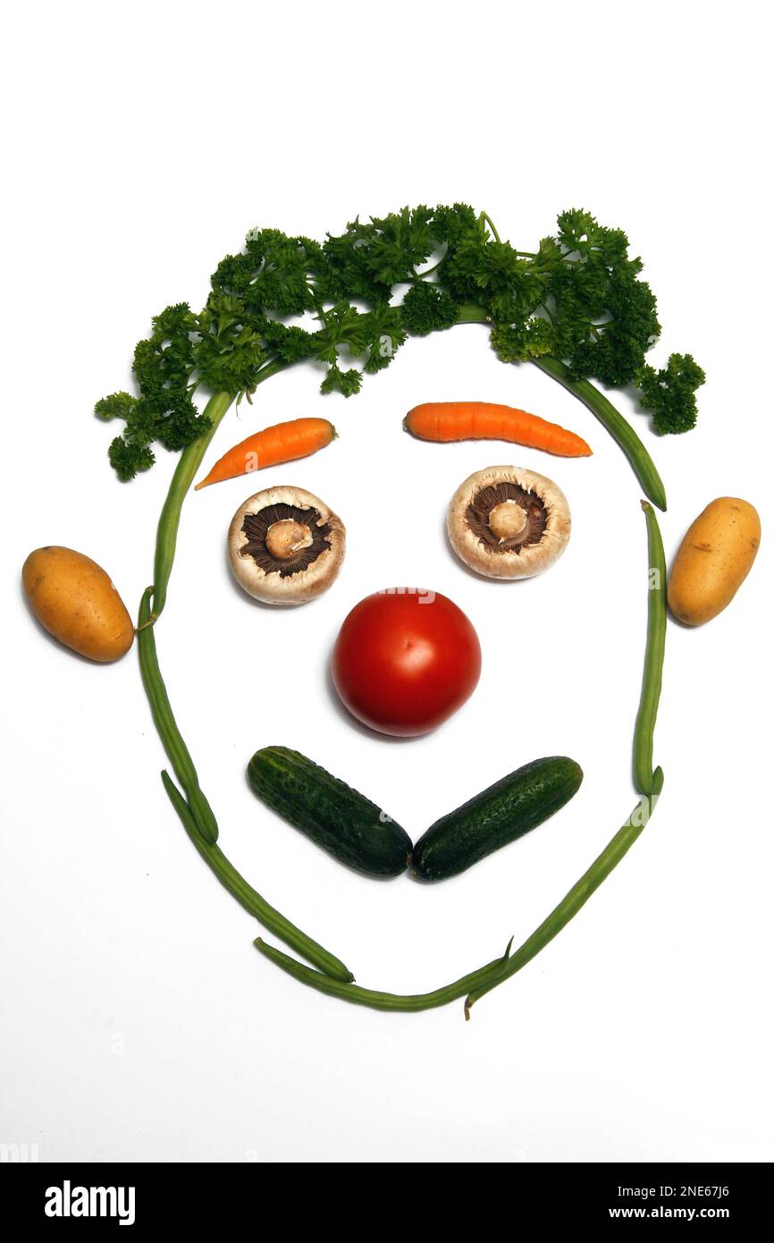 face made of vegetables, cutout Stock Photo - Alamy