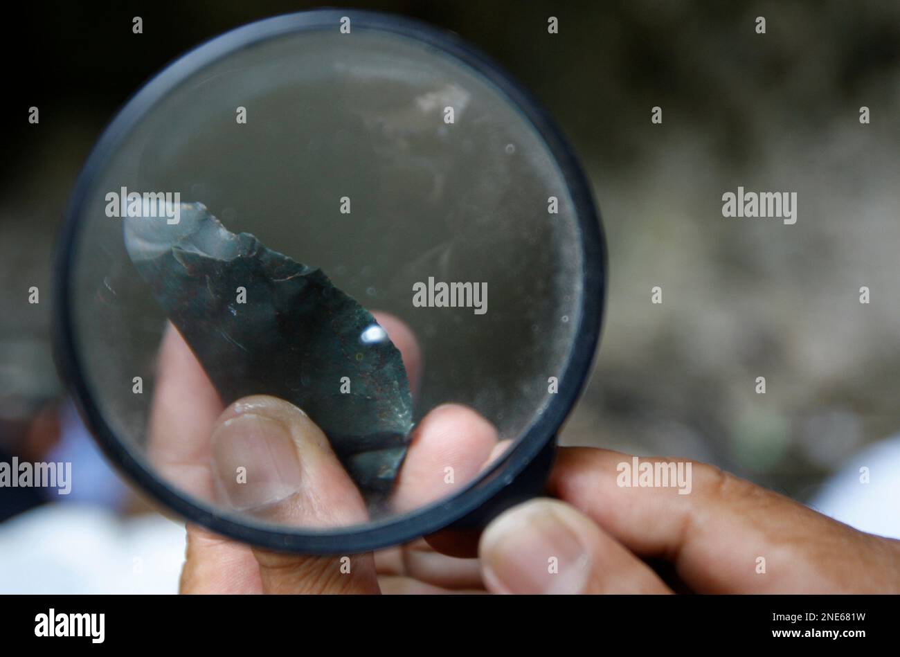 In this photo taken Sept. 14, 2009, a prehistoric stone spall is ...