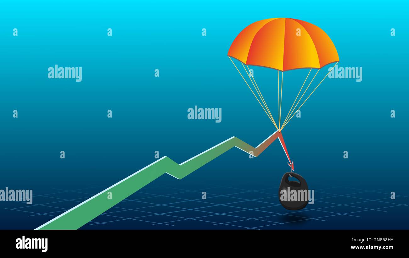 Heavy kettlebell pulls the graph arrow down and parachute holds the ...
