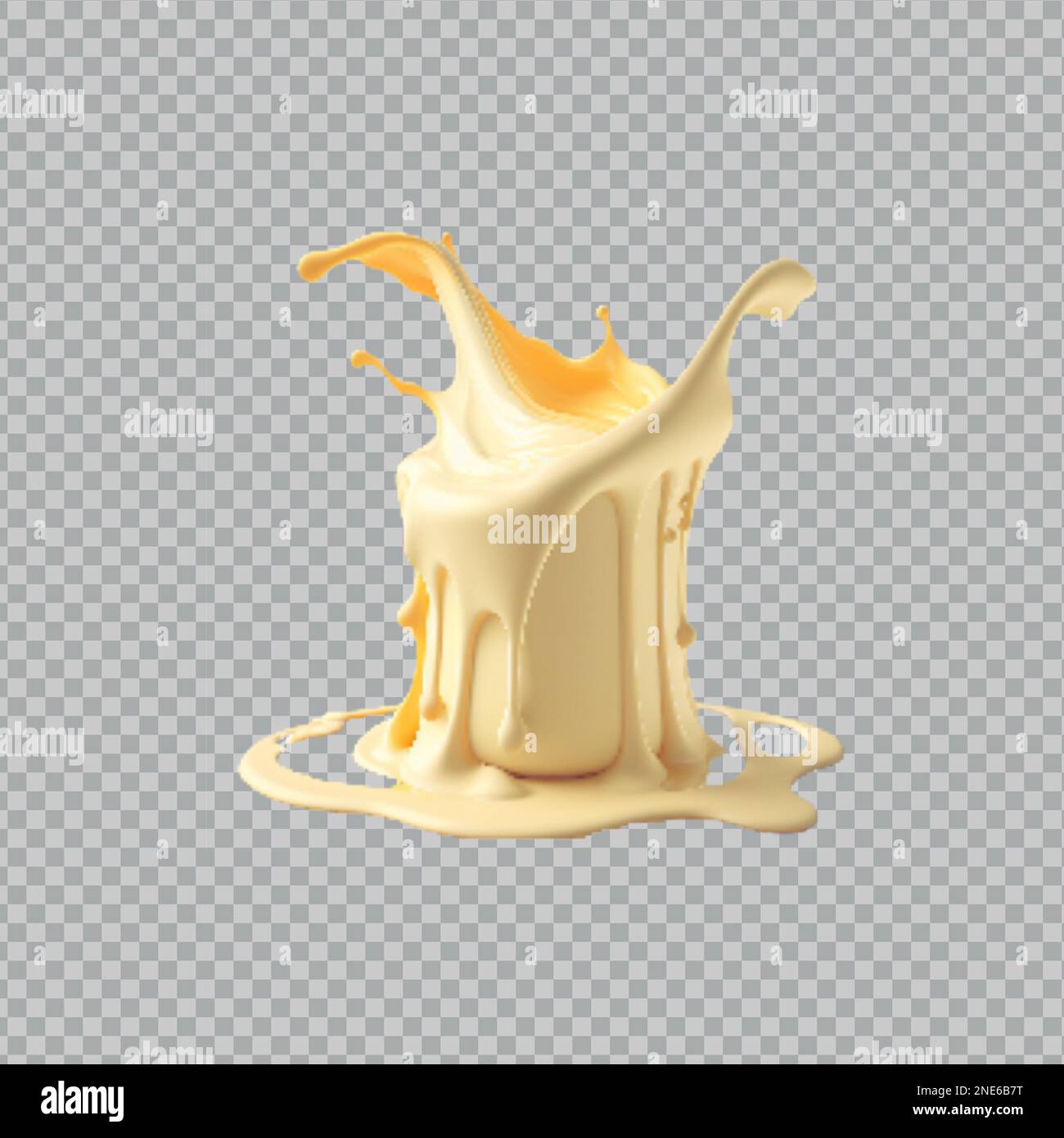 Spreading cheese, cream, milk, cream or yogurt.Flowing realistic liquid ...