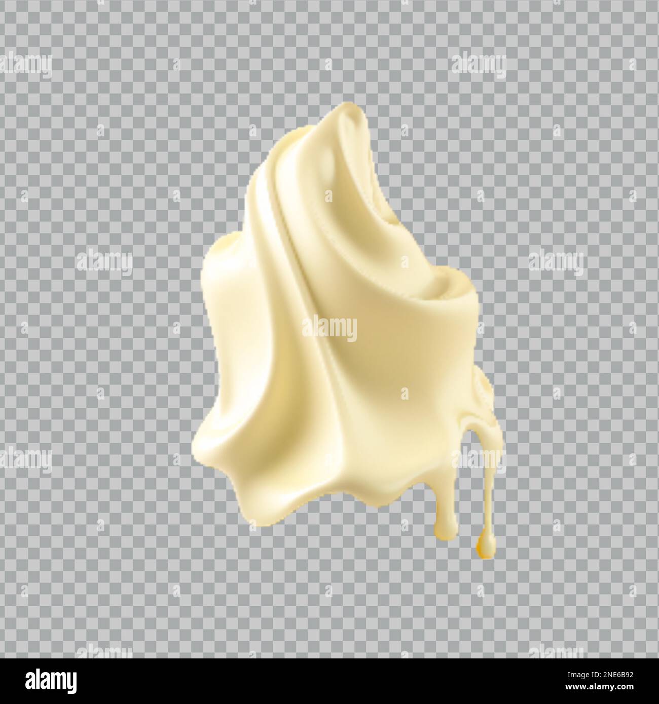 Spreading cheese, cream, milk, cream or yogurt.Flowing realistic liquid ...