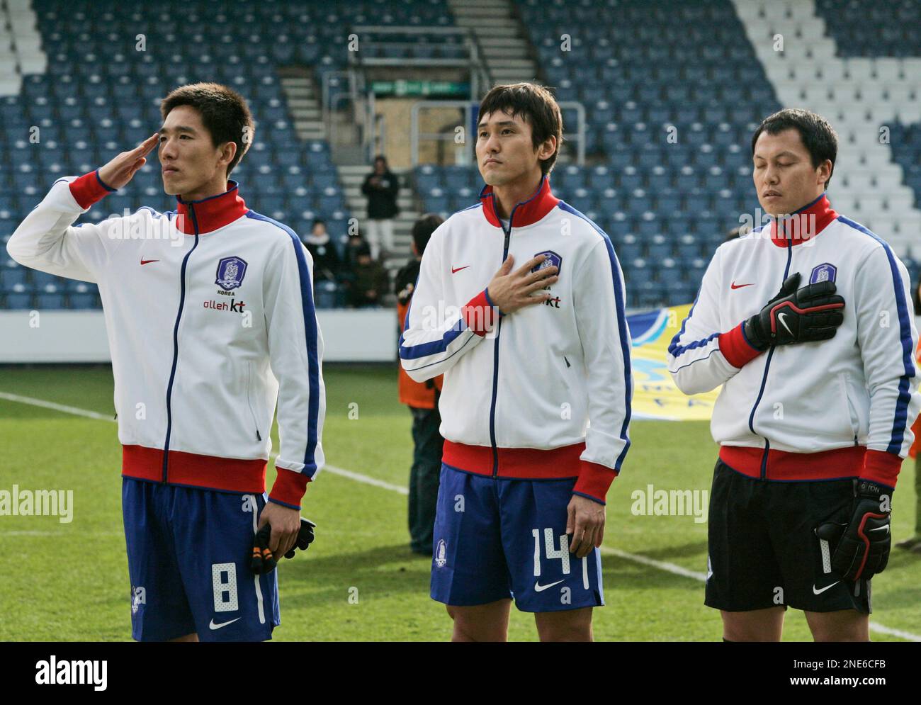 South Korea's, from left to right, Kim Jung-Woo, Lee Jung-Soo and ...