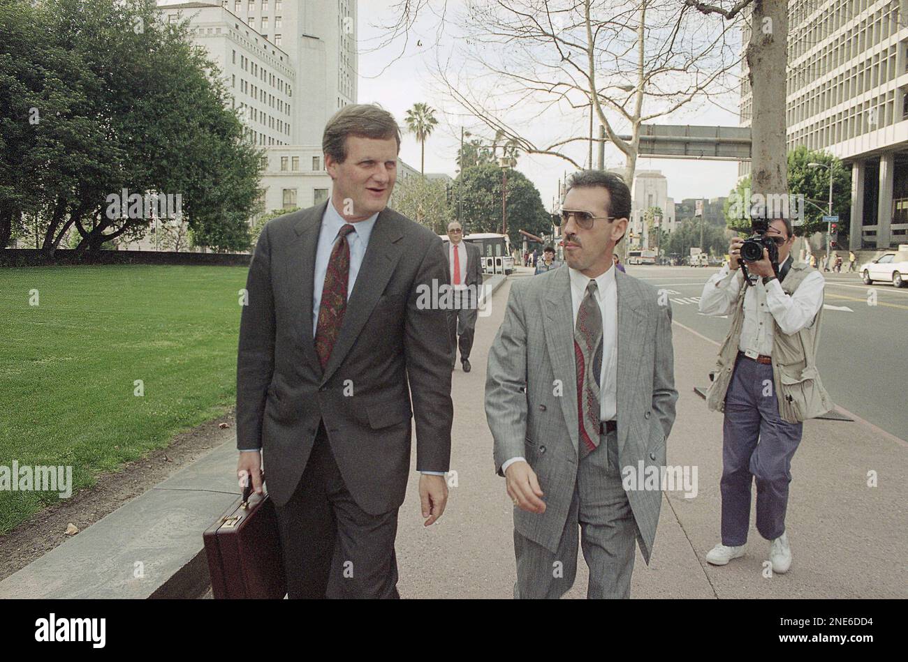 Suspended Los Angeles police officer Theodore Briseno arrives at the ...