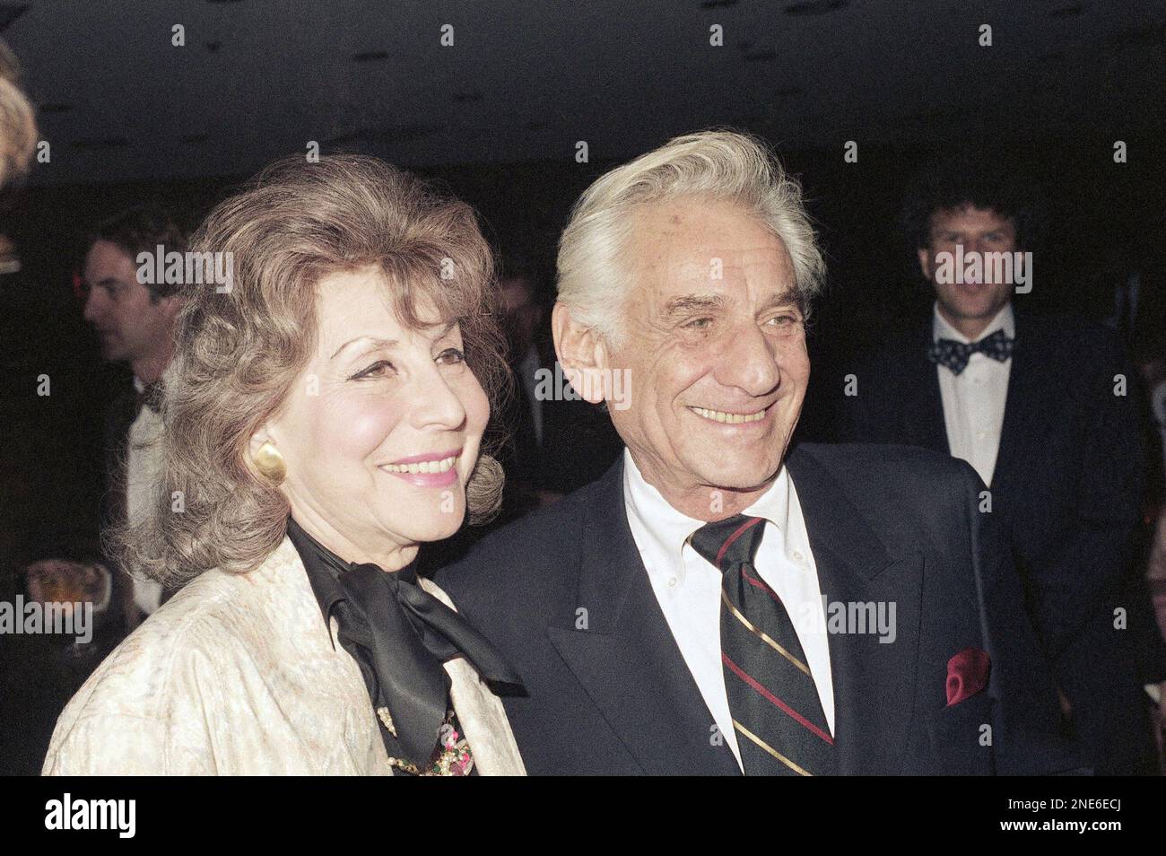 Leonard Bernstein arriving with Betty Comden for special tribute to the ...