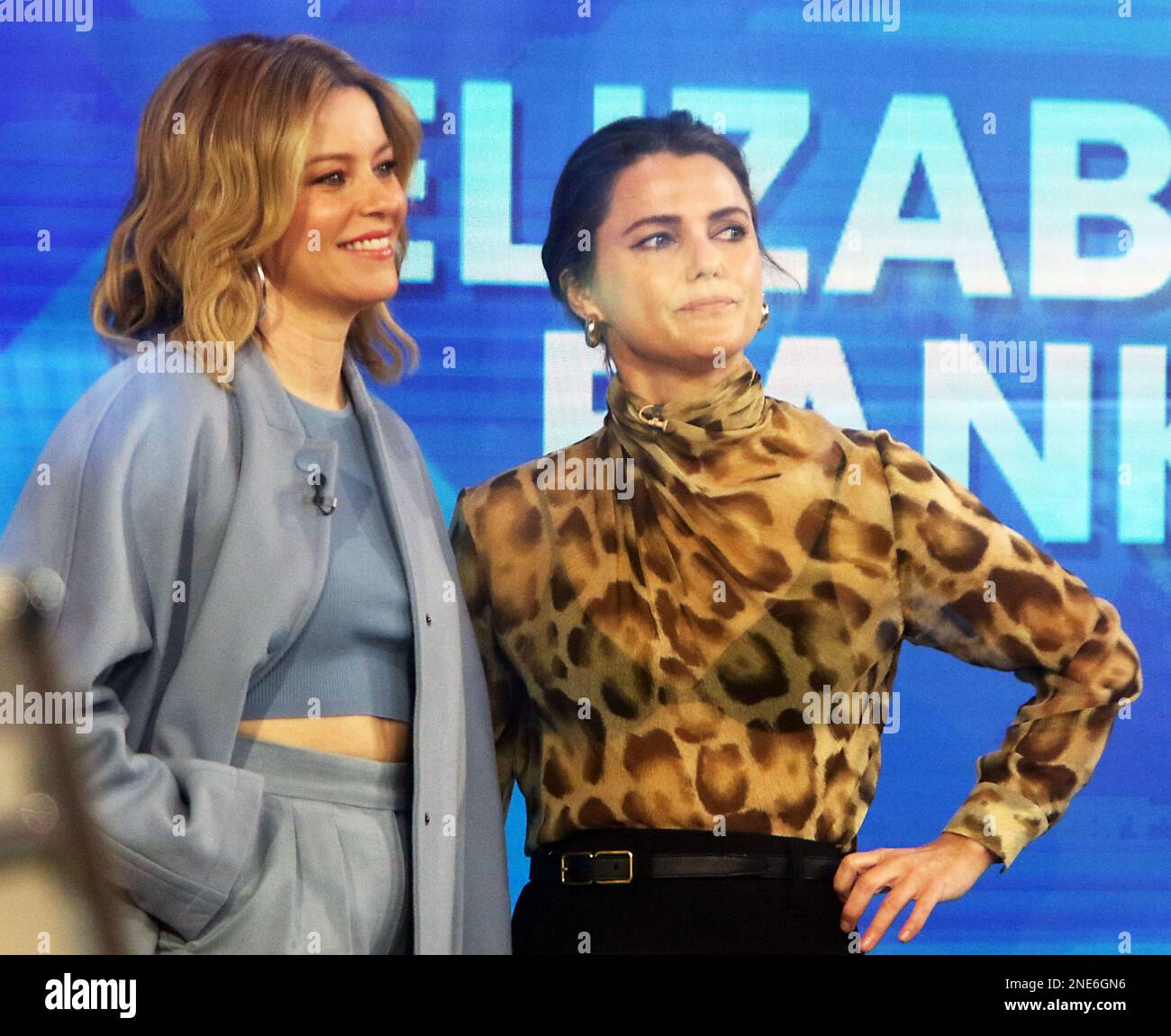 Elizabeth Banks, Keri Russell on Today Show to talk about new movie Cocaine Bear in New York ...